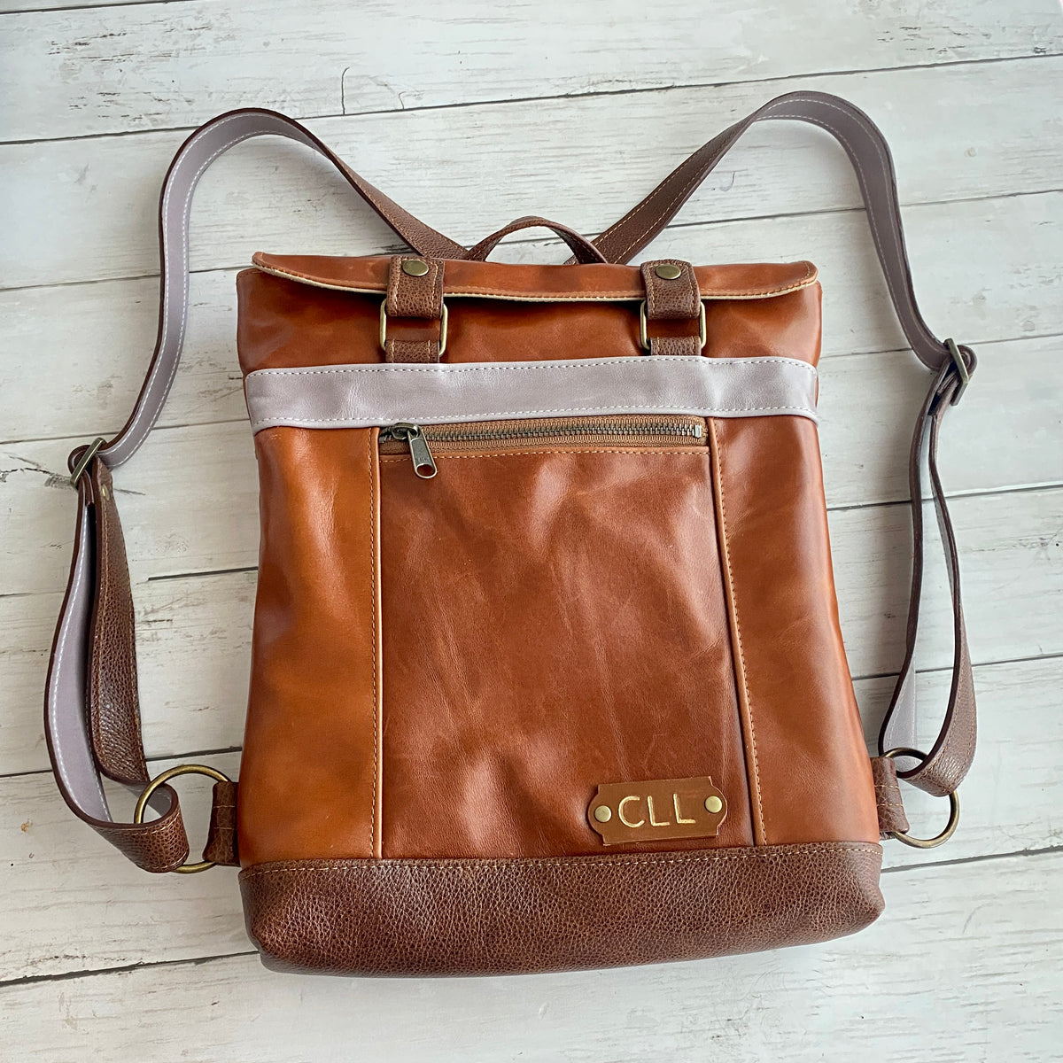 Backpack Mini in Cognac, Chestnut, Morning Mist – Jenny N. Design