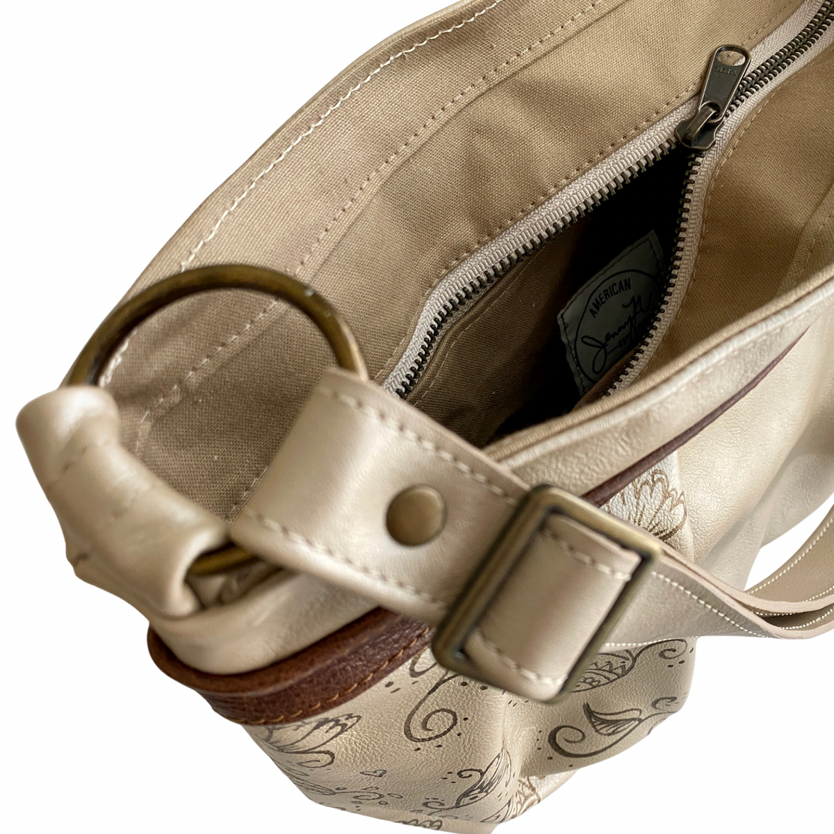 Ruche Mini in Pearl, Chestnut, Handpainted Floral – Jenny N. Design