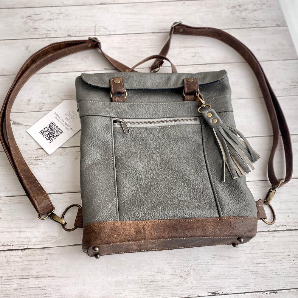 Backpack Mini in Steel, Antique Brown – Jenny N. Design