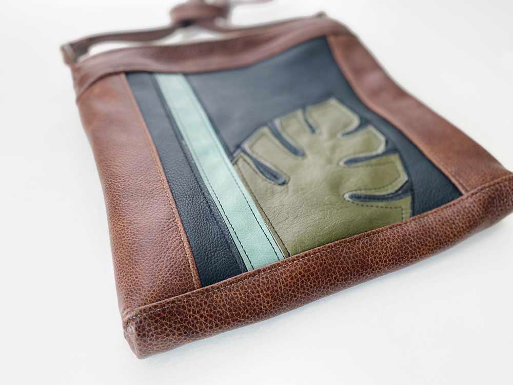 Parcel in Chestnut with Monstera Leaf – Jenny N. Design