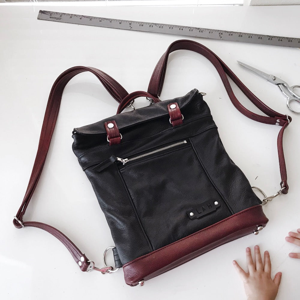 Backpack Mini in Onyx, Merlot – Jenny N. Design