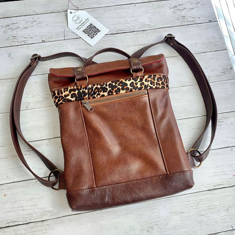 Backpack Mini in Chestnut, Dark Roast, Leopard Bold – Jenny N. Design